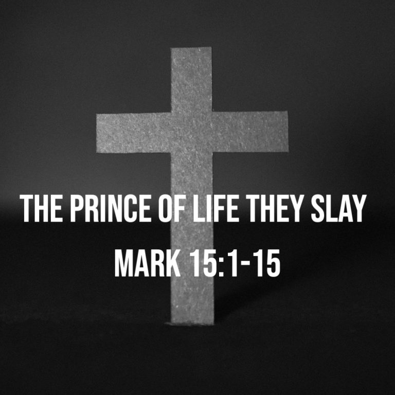 Mark 15:1-15: The Prince of Life They Slay – God Centered Life