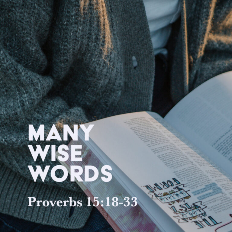 Proverbs 15:18-33: Many Wise Words – God Centered Life