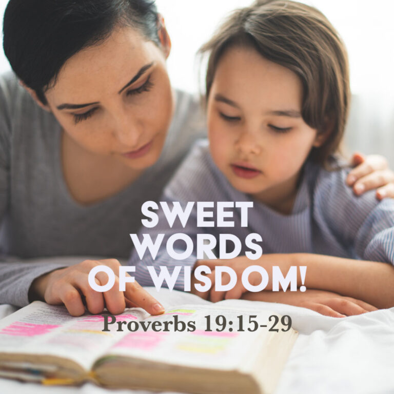 Proverbs 19:15-29: Sweet Words of Wisdom! – God Centered Life