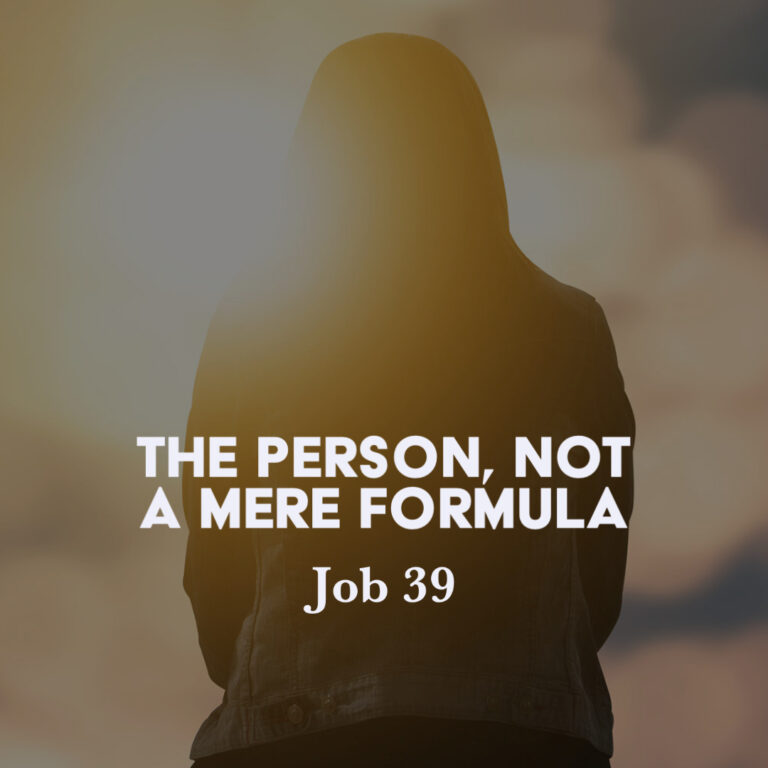 Job 39: The Person, Not a Mere Formula - God Centered Life